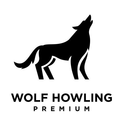 Wolf howling logo icon design Royalty Free Vector Image