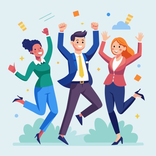 Diverse team advancing towards success Royalty Free Vector