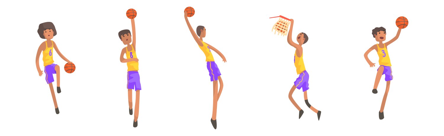 Man basketball player character with ball Vector Image