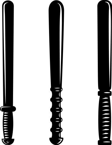 Riot policeman attacks with a baton police work Vector Image