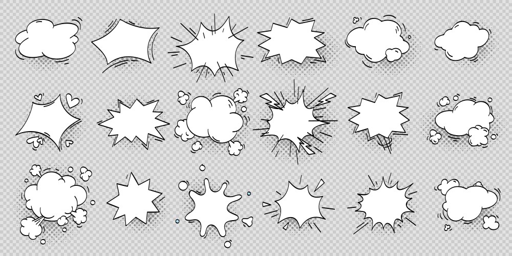 Exclamation texting comic signs on speech bubbles Vector Image