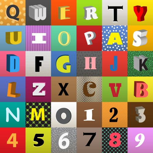 Ransom note 3- cut paper letters numbers Vector Image