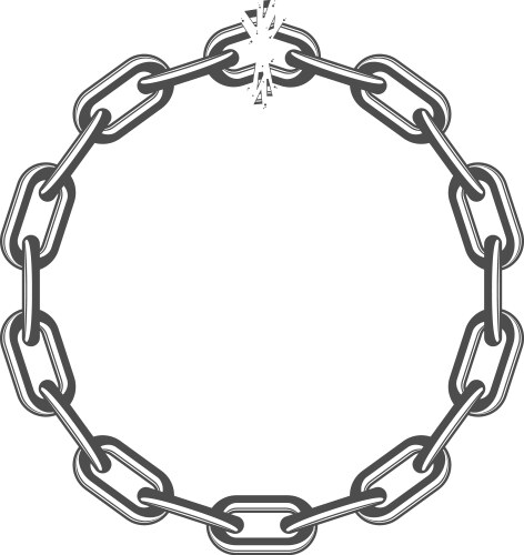 Broken chain Royalty Free Vector Image - VectorStock