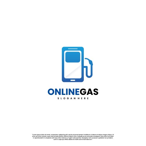 Online gas logo design on isolated background Vector Image