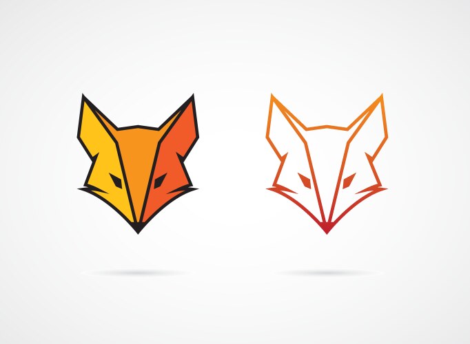 A minimalistic abstract fox head logo in simple Vector Image