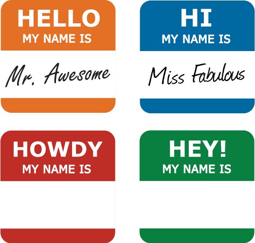 Hello My Name is Tag Vector Images (over 250)