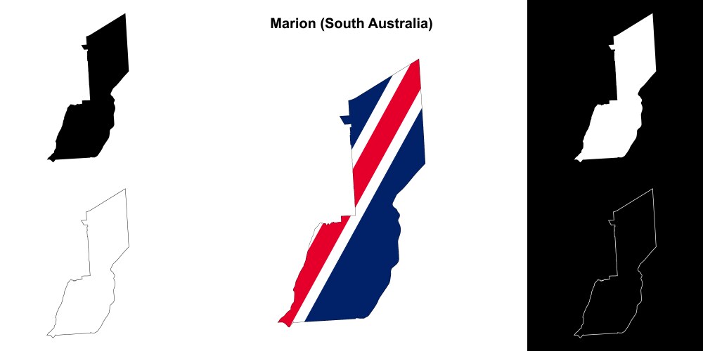 Streaky bay outline map Royalty Free Vector Image