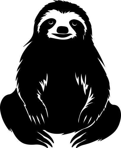 Sloth silhouette white background Royalty Free Vector Image