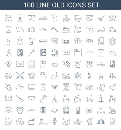 13 old icons Royalty Free Vector Image - VectorStock
