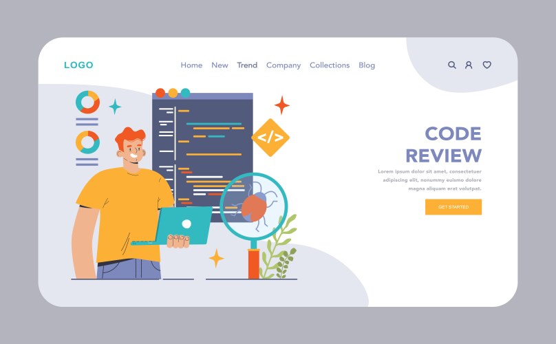 Open source web banner or landing page dark Vector Image