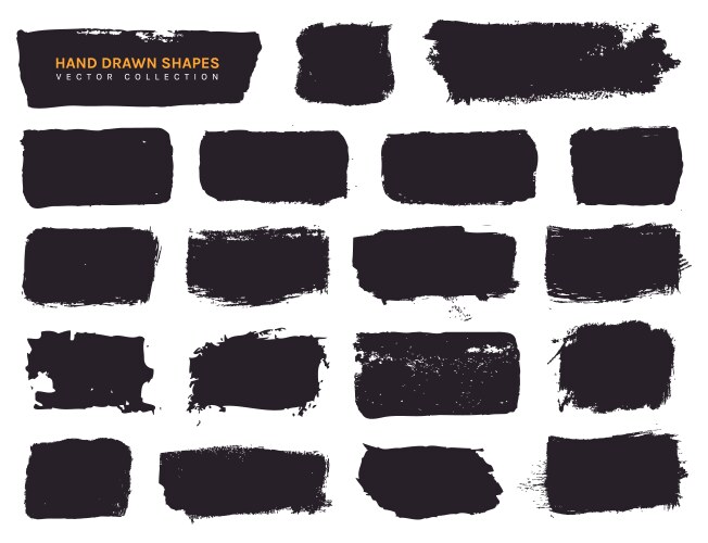 Paint brush strokes and grunge stains Royalty Free Vector