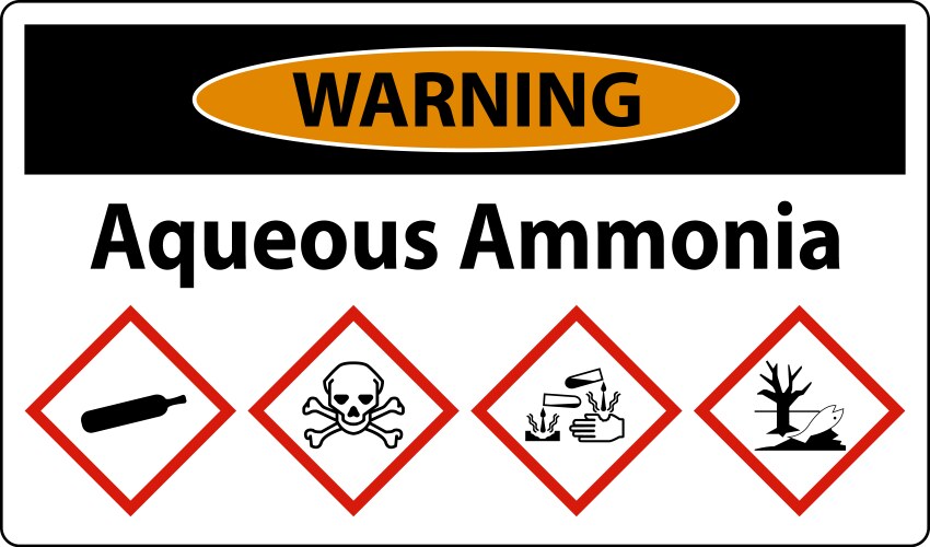 Aqueous Ammonia GHS Warning Sign Royalty Free Vector Image