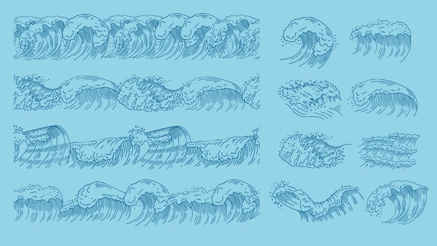 Ocean Wave Line Drawing Vector Images (over 9,800)