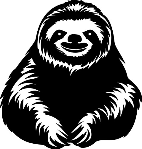 Sloth silhouette white background Royalty Free Vector Image