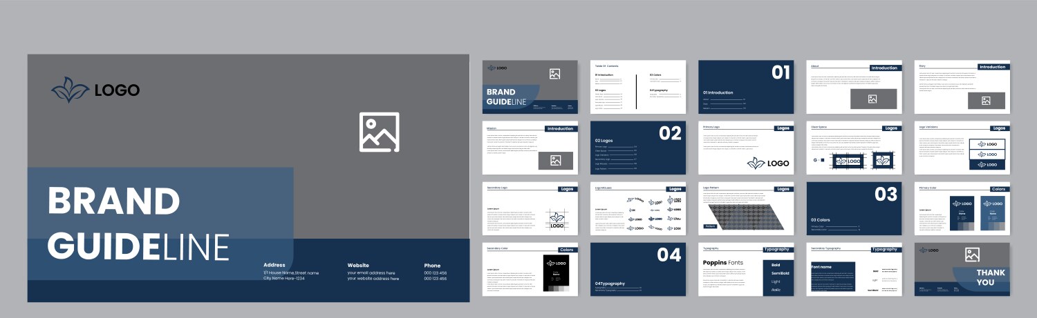 Branding Style Guide Template Royalty Free Vector Image