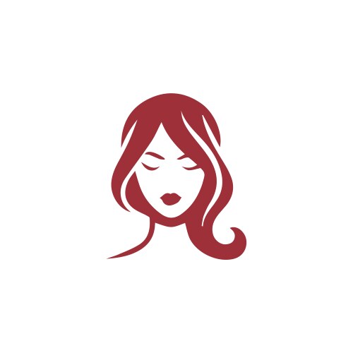 Beautiful girl logo Royalty Free Vector Image - VectorStock