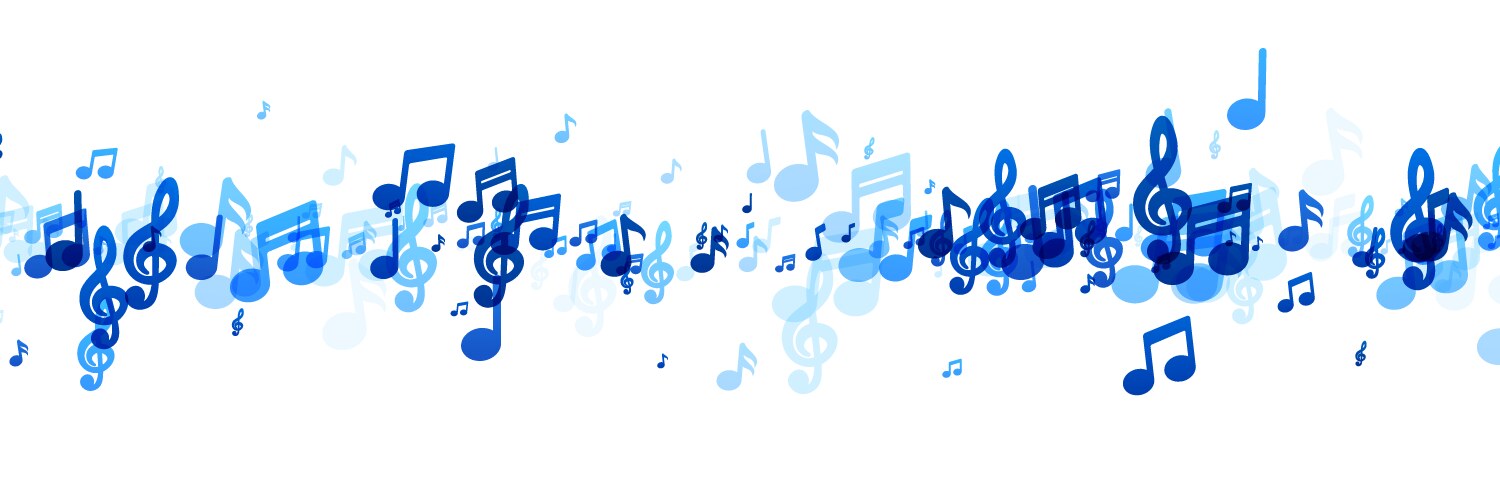 Melodic blue music note wave Royalty Free Vector Image