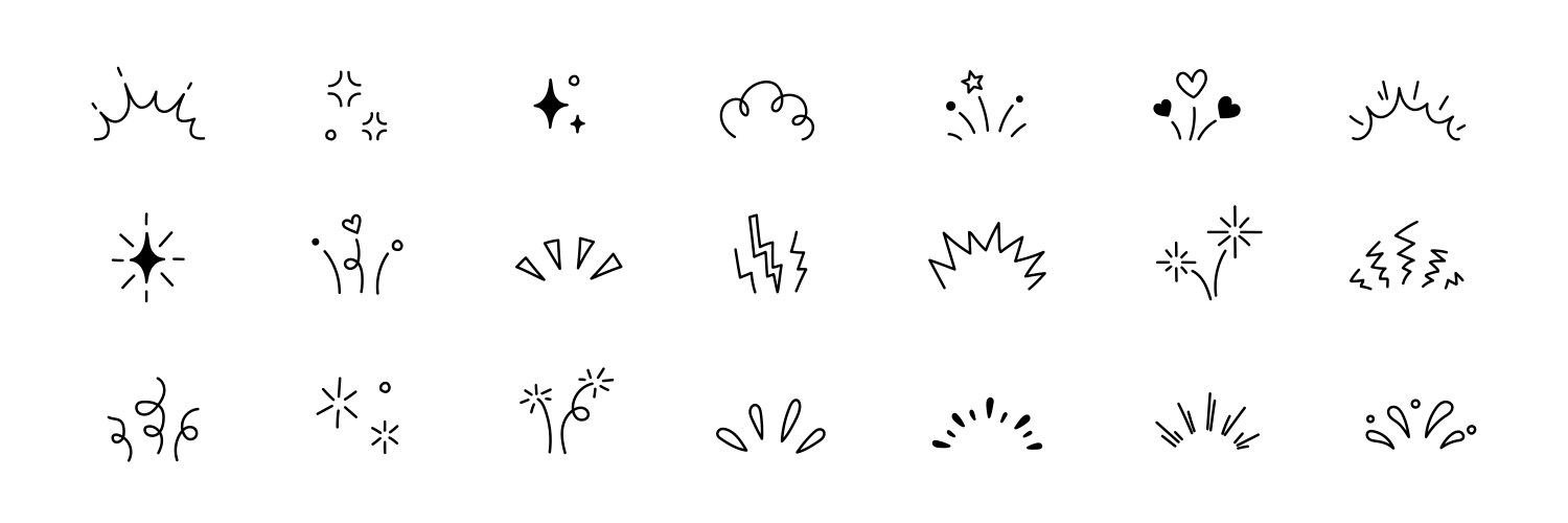 Line confetti exclamation icon elements hand Vector Image