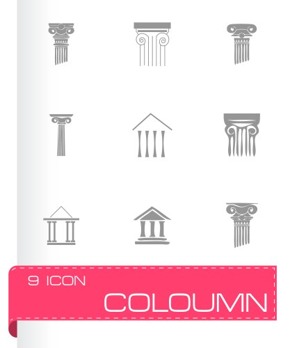 Column icon set Royalty Free Vector Image - VectorStock