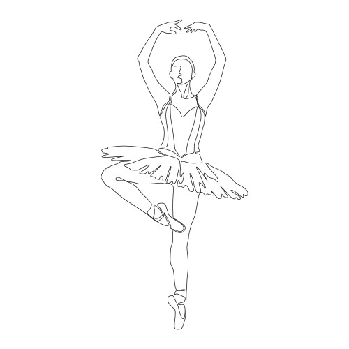 Continuous line art drawing ballet dancer Vector Image
