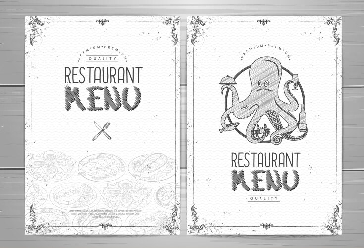 Hand drawing restaurant menu design Royalty Free Vector