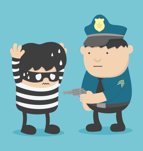 Cartoon Police Catch Vector Images (over 610)