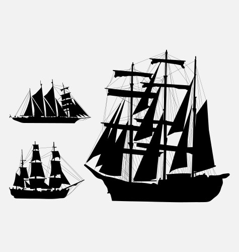 Ancient sail boats Royalty Free Vector Image - VectorStock
