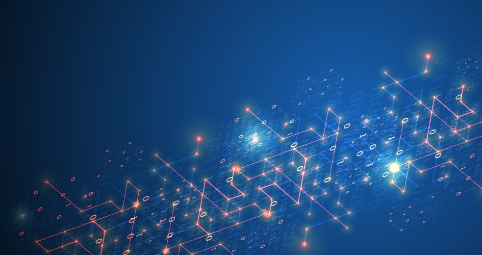 Dynamic digital technology dotted wallpaper Vector Image