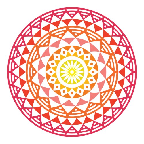 Tribal folk aztec geometric pattern in circle Vector Image
