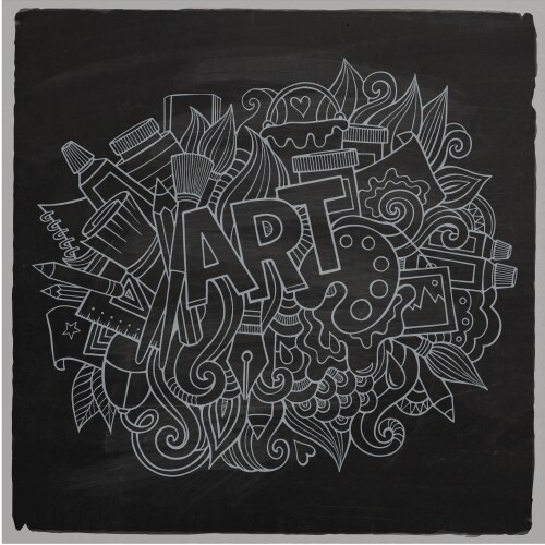 Art hand lettering and doodles elements Royalty Free Vector