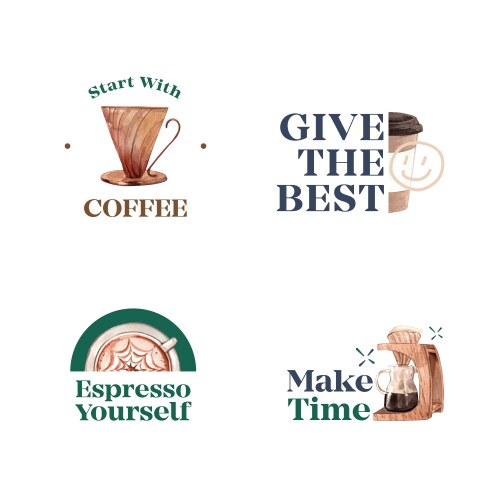 Take away concept coffee logo Royalty Free Vector Image