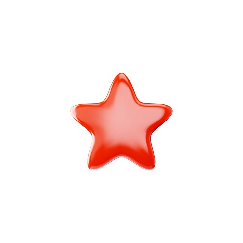 Red star symbol with realistic shadow and pointed Vector Image