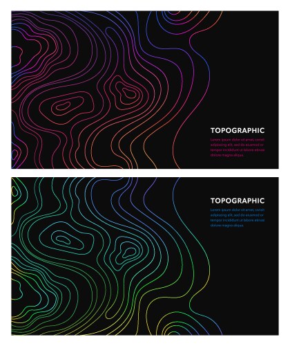 Topographic map circle logo concept on dark Vector Image