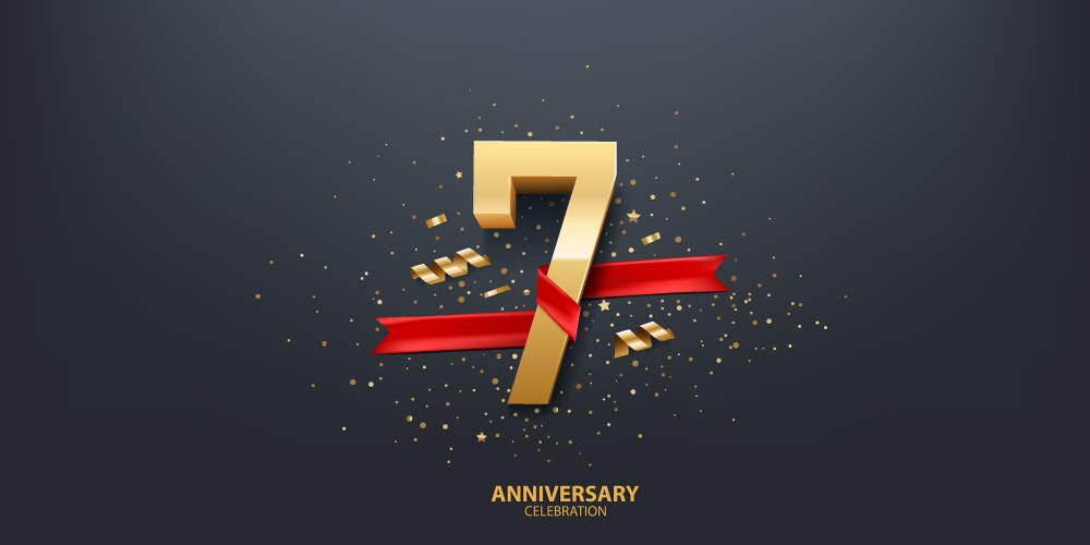 Seven years anniversary celebration design Vector Image