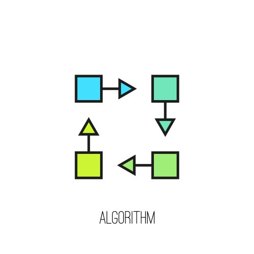 Algorithm design method model process flat icon Vector Image