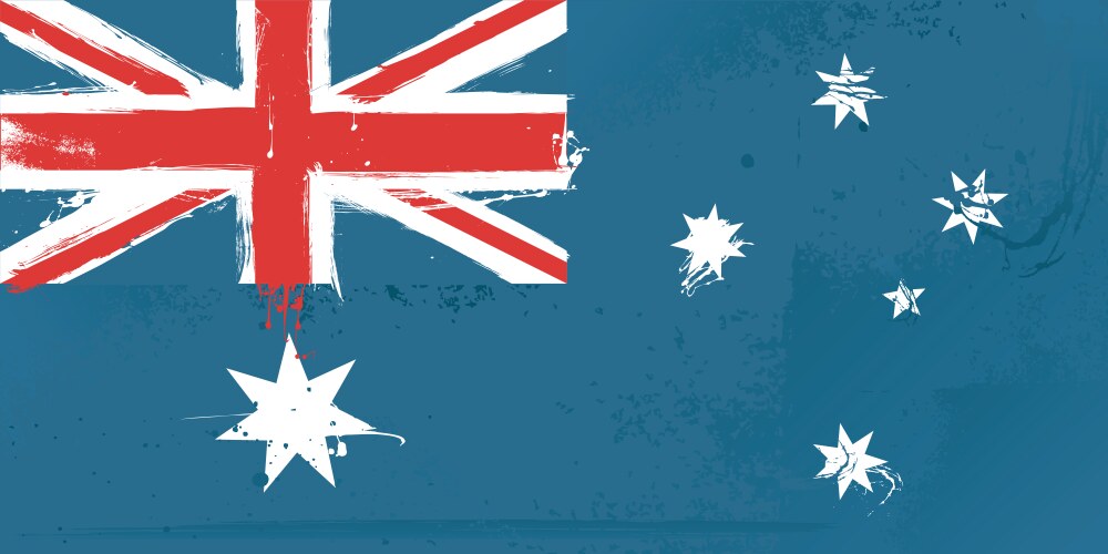 Australian scratched flag Royalty Free Vector Image