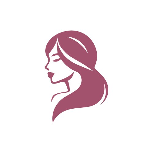 Beautiful girl logo Royalty Free Vector Image - VectorStock