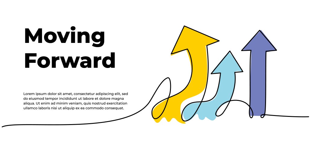 Continuous line design of arrow one Royalty Free Vector