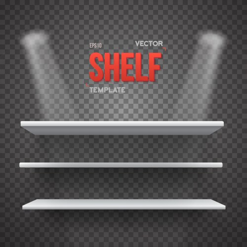 Black shelf on transparent background Royalty Free Vector