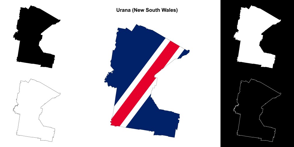 Upper hunter outline map Royalty Free Vector Image