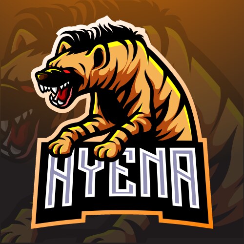 Hyena head robot mascot esport logo design Vector Image
