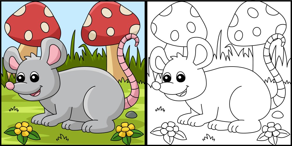 Mouse cartoon colored clipart Royalty Free Vector Image