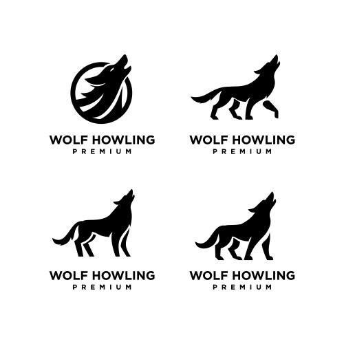 Wolf Howling at Moon Vector Images (over 1,200)