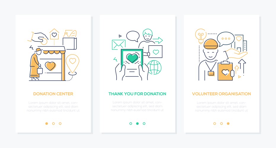 Volunteering and donation - line design style Vector Image