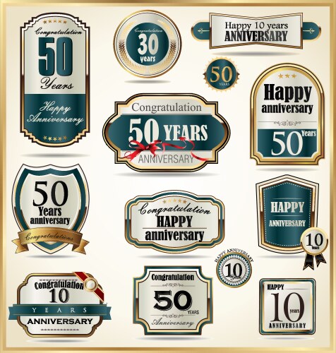Anniversary labels set Royalty Free Vector Image