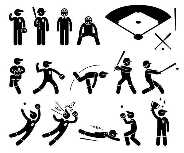 Baseball Figure Vector Images (over 1,300)