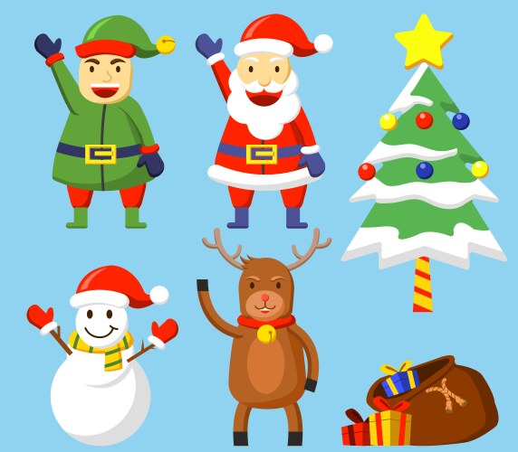 Christmas characters without face Royalty Free Vector Image