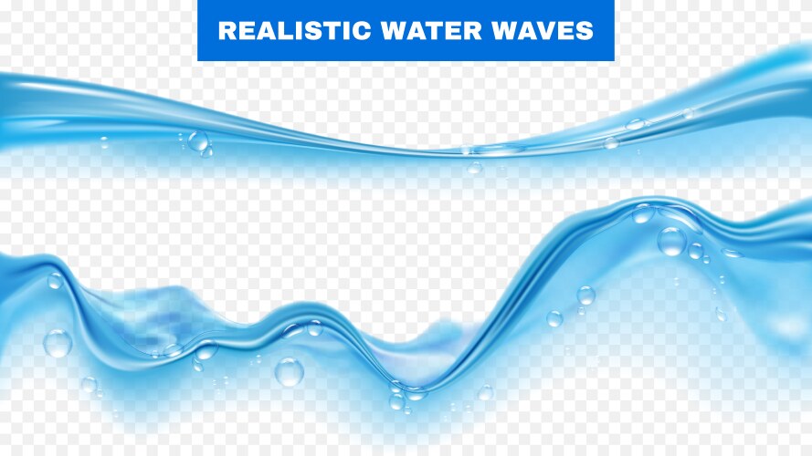 Realistic water wave Royalty Free Vector Image