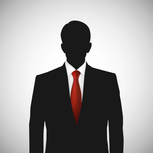 Unknown person silhouette whit tie Royalty Free Vector Image