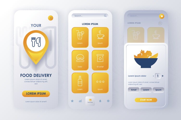 Food delivery service app interface template Vector Image